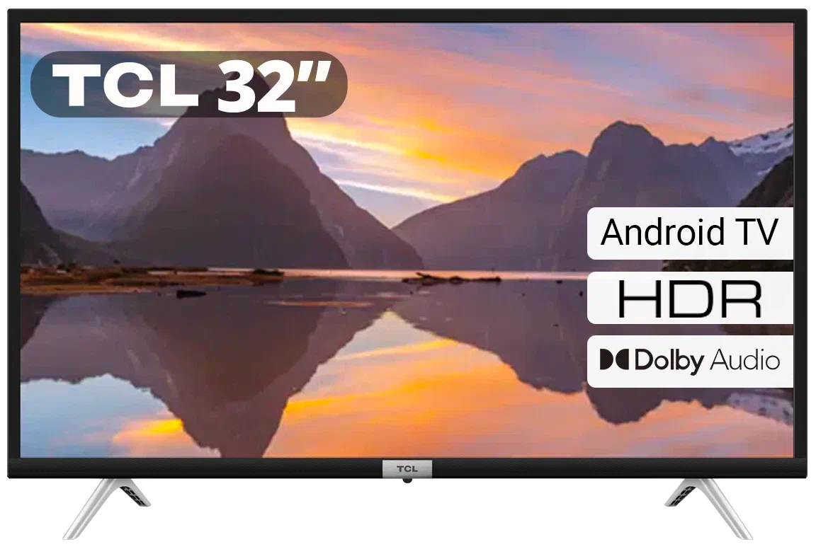 Телевизор LED TCL 32S527, Android TV, черный