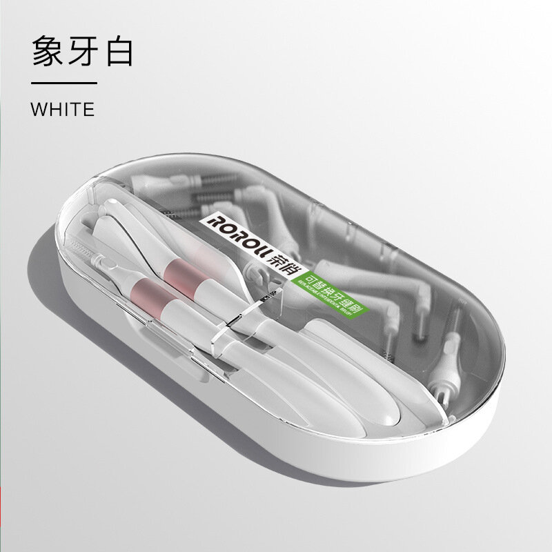 Межзубная щетка Rongqiao L-образной формы для ортодонтических брекетов, сменная насадка с щетиной DuPont, портативная межзубная щетка I-типа в коробке.