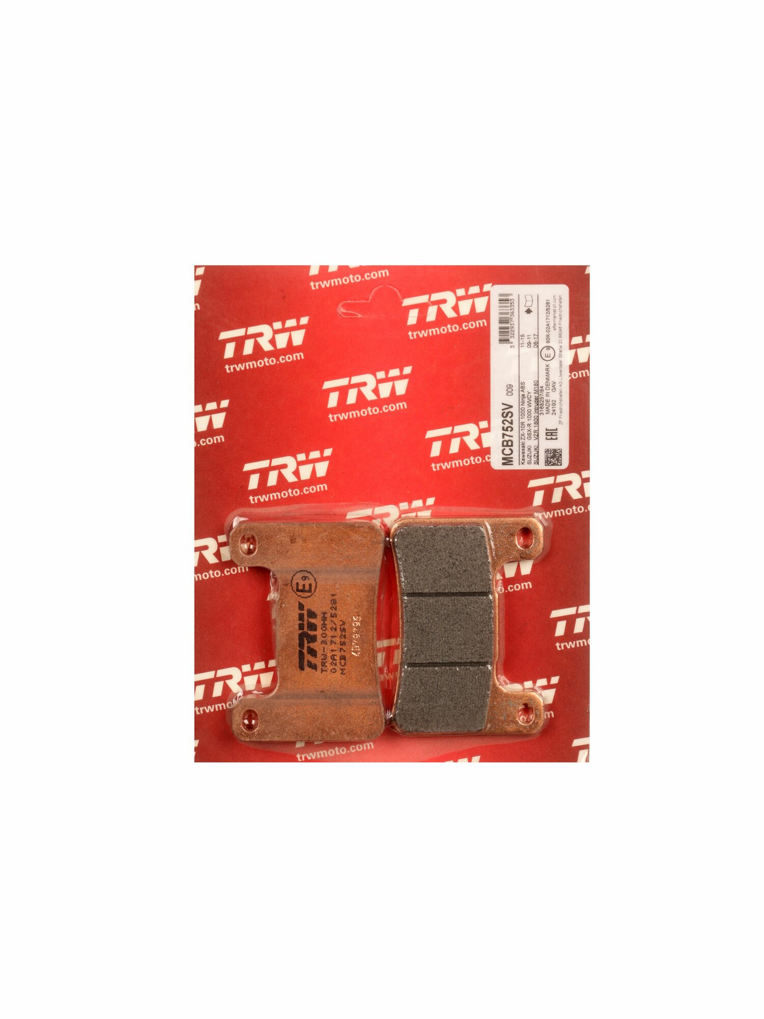 Колодки тормозные дисковые для мото передние TRW (MCB752SV)