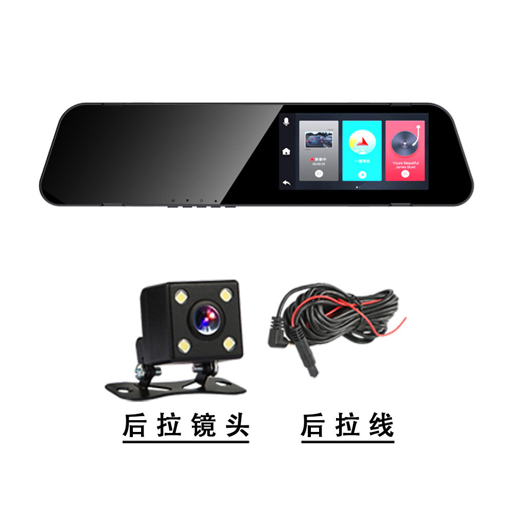Зеркало заднего вида с видеорегистратором HD, двойная запись спереди и сзади, электронный радар-детектор с GPS, автомобильный видеорегистратор 1080P, камера заднего вида.