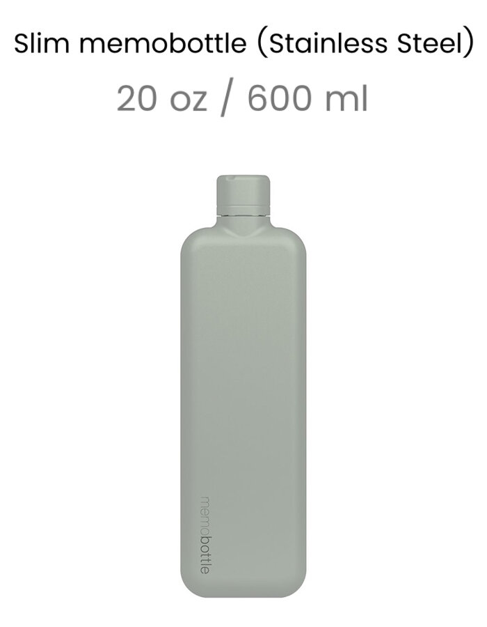 Бутылка из нержавеющей стали Memobottle SLIM, зеленый