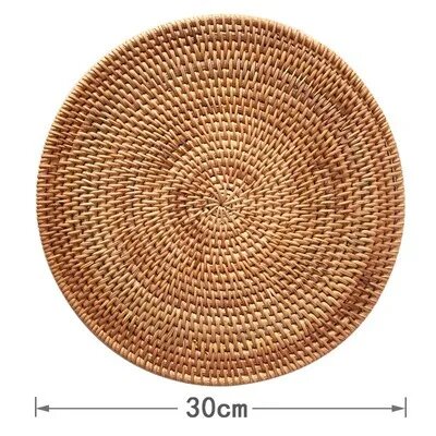 Круглые коврики из ротанга 30x30cm