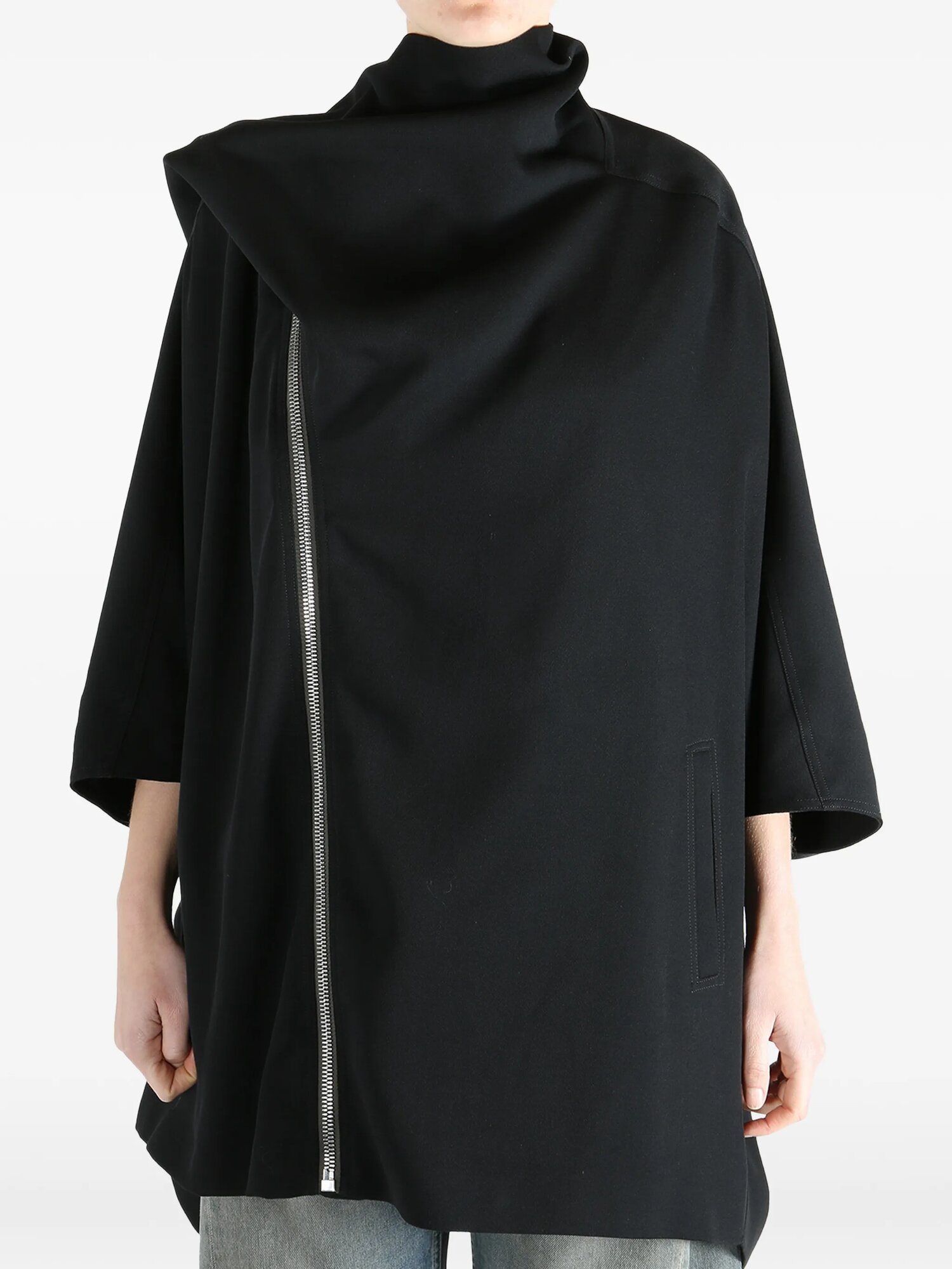 Куртка Rick Owens Zip funnel-neck jacket, размер 40, черный — фото 1