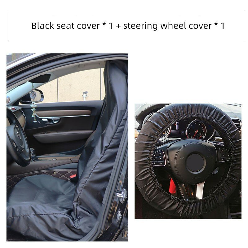 Чехол для сиденья автомобиля, одноразовый, пылезащитный, простой, для водителей, защита от грязи Черный чехол на 1