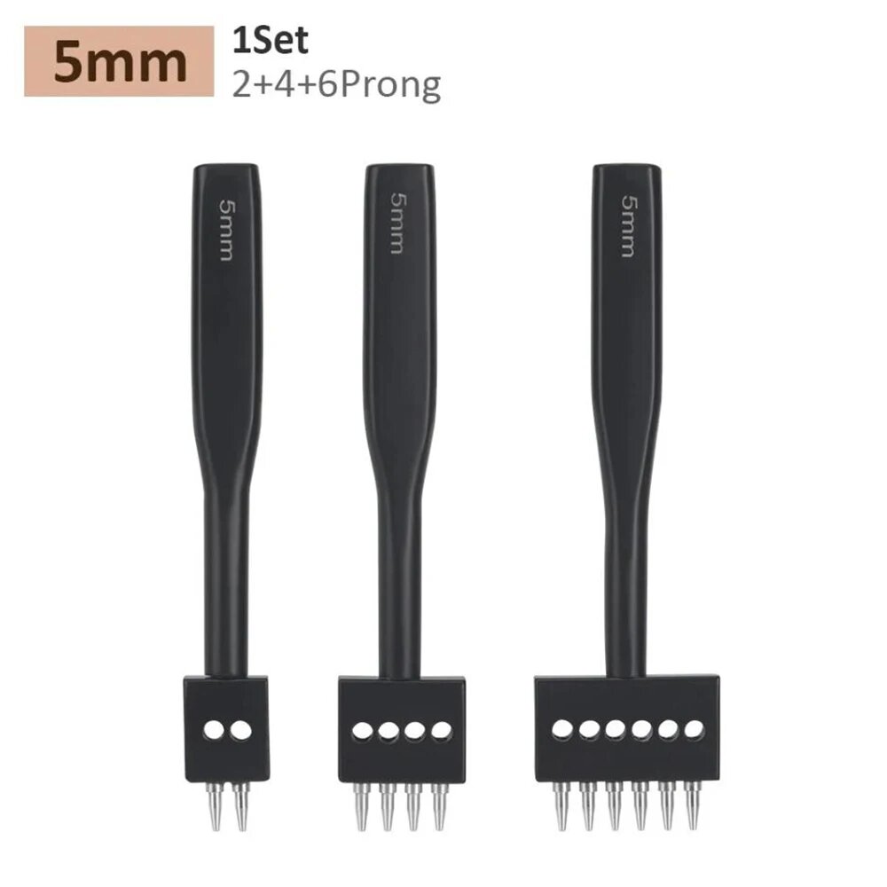 Набор пробойников для кожи 3 шт, Black 5MM Set