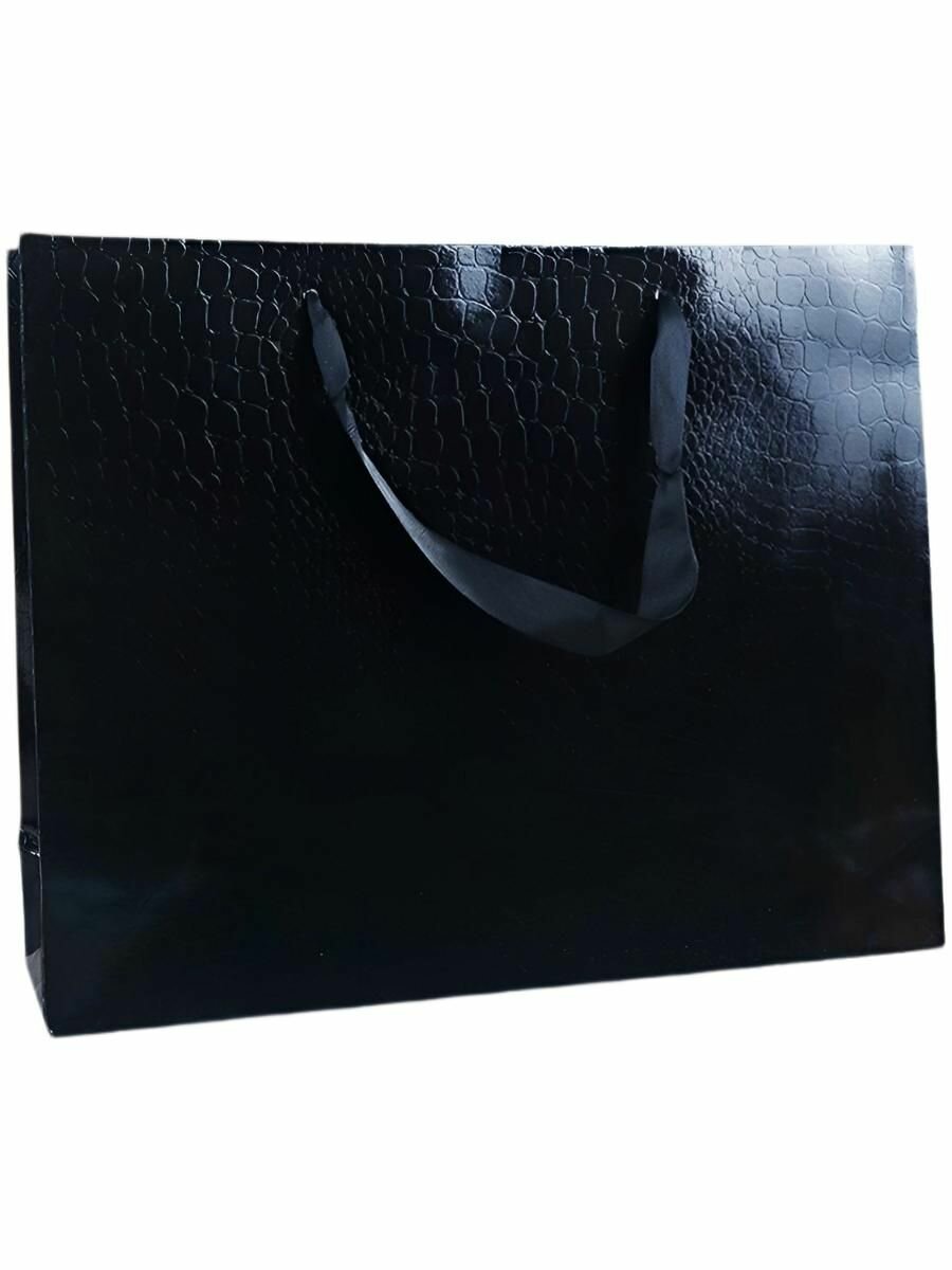 Пакет черный под крокодиловую кожу