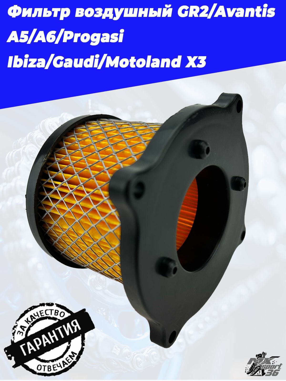 Фильтр воздушный GR2, Avantis A5, A6, Progasi Ibiza, Gaudi, Motoland X3, PWR FR, BRZ X6 PR300