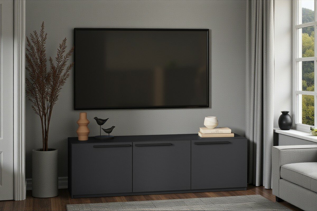 ТВ-тумба Лорена Пакс-4 Черныи 0190 PE NOW 165x44x45 см, черный Дом мебели для вас