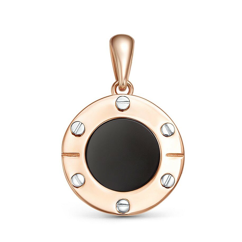 Подвеска, золото, 585 проба, оникс