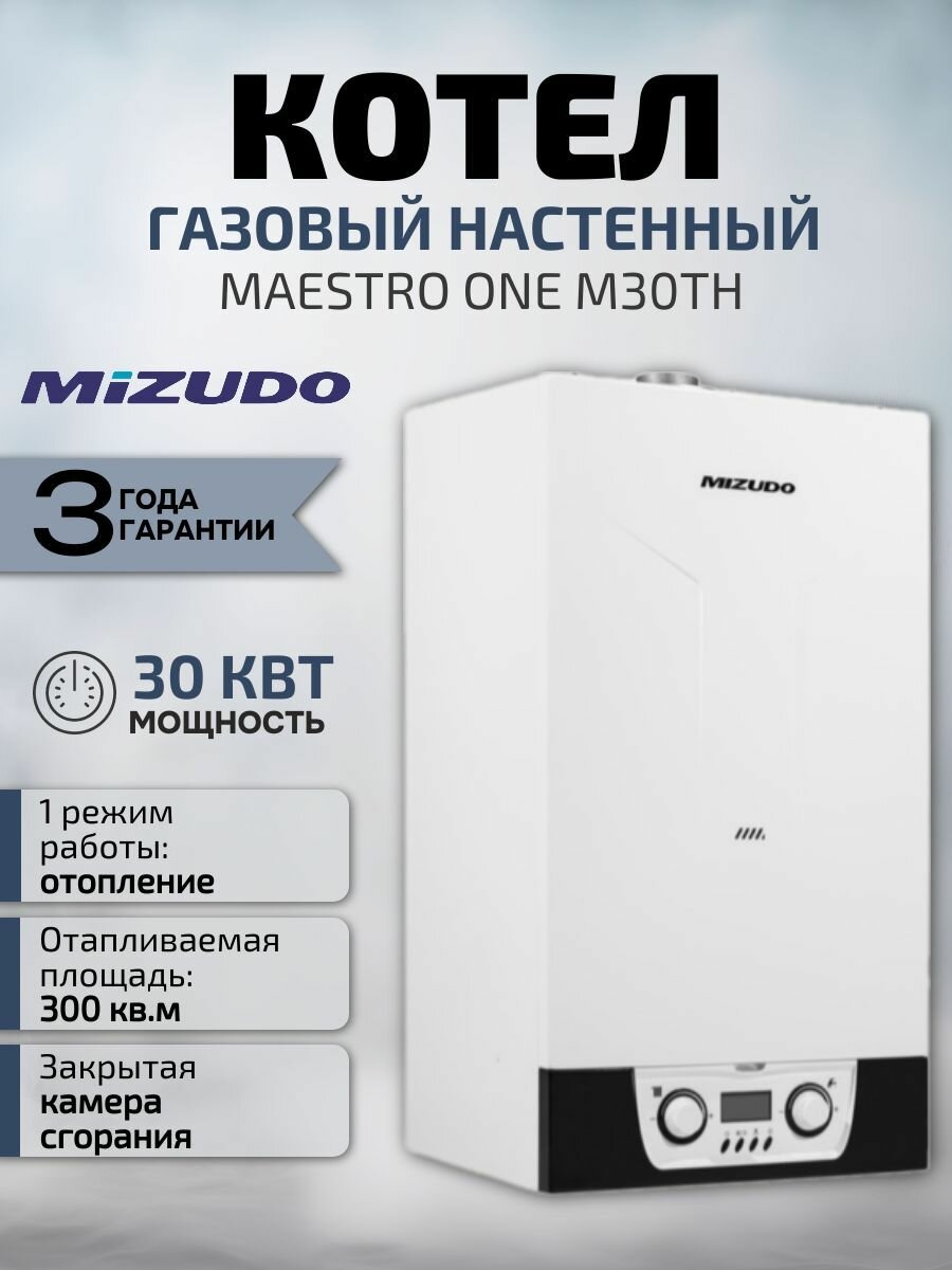 Котел газовый настенный MIZUDO Maestro One M30ТH (1К, закр. к. з.)