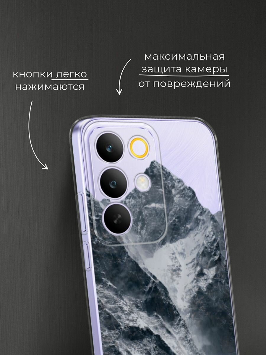 Чехол на Realme C85 Pro / Реалми C85 Про с принтом Горы арт 4, прозрачный — фото 1