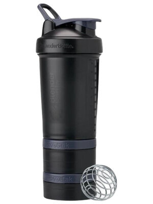 Шейкер спортивный + таблетница, Blender Bottle, Prostak, черный, 651 мл (22 унции)
