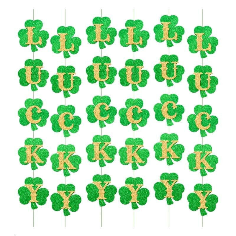 Зеленые гирлянды с клевером, 6 шт.