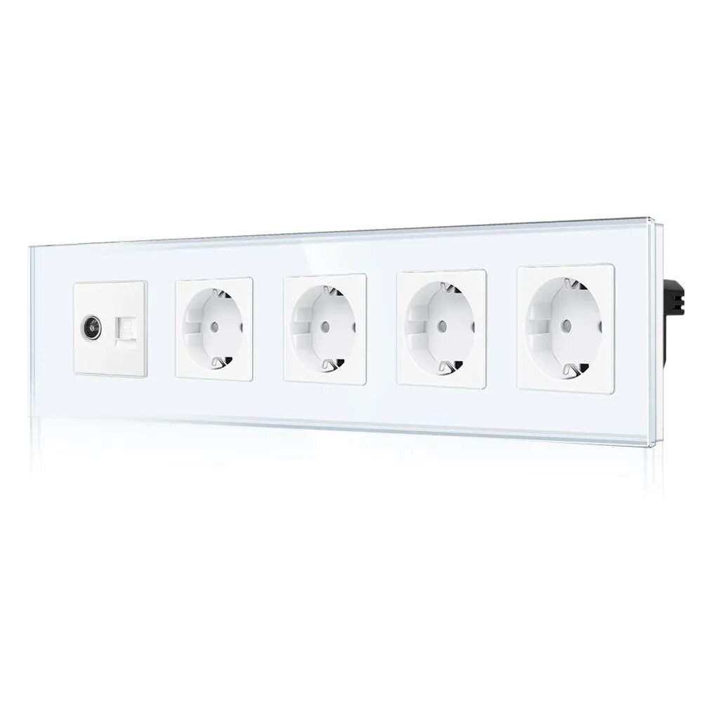 5-контактная розетка с разъемом CAT6/TV и разъемом 220 в, 1 шт.