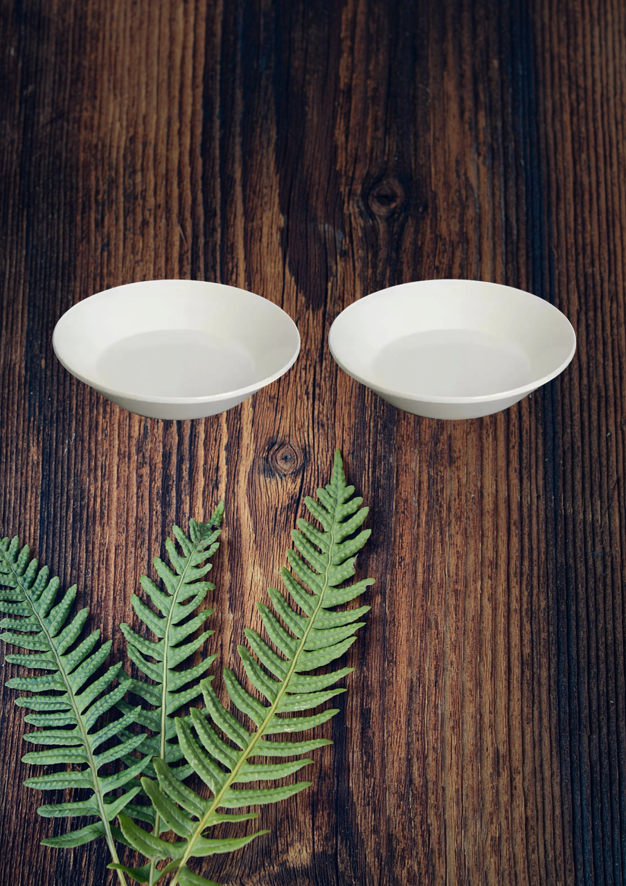 Блюдце глубокое 14 см 2 штуки Белое Дулевский фарфоровый завод