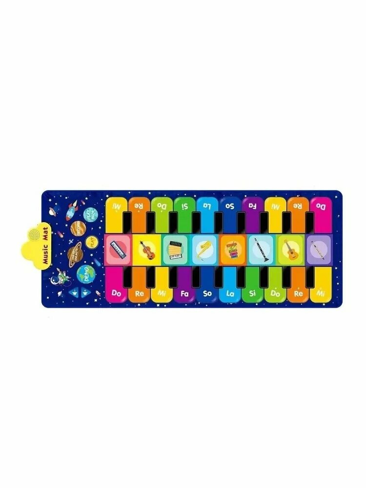 Коврик для танцев с пианино engaging baby piano dance mat, двусторонний, для мальчиков и девочек, синий