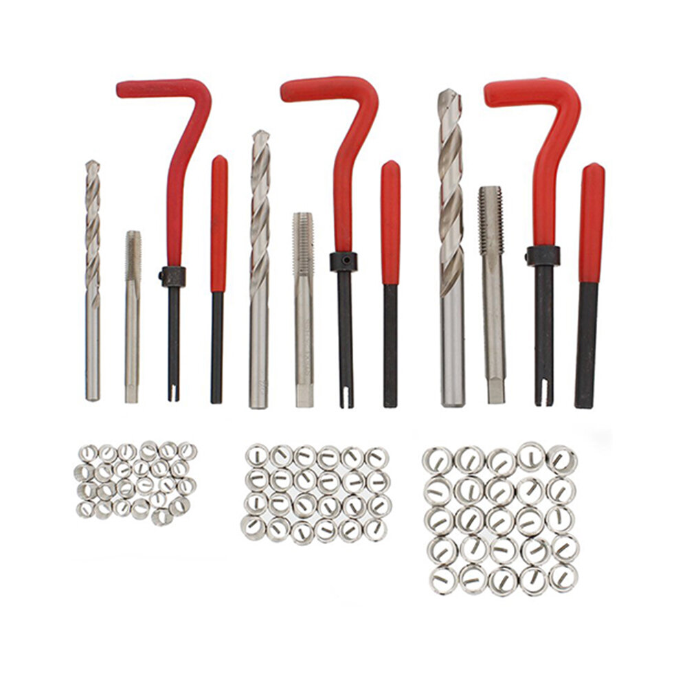 Набор для ремонта резьбы Helicoil 88 шт, метрический, M6, M8, M10, сталь, серебристый цвет, размер упаковки 22.5*18*3см, вес упаковки 1300г