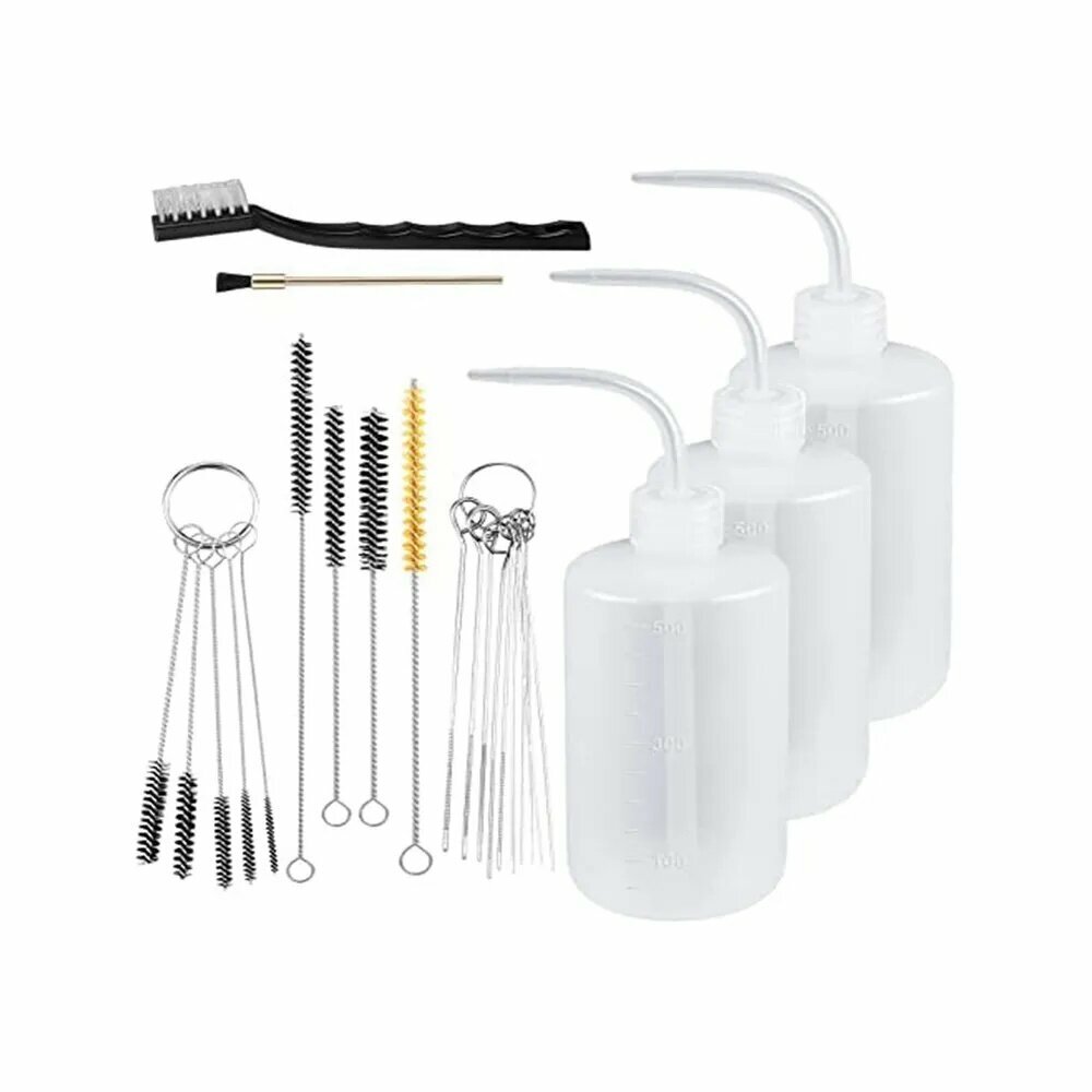 Набор для очистки пистолета-распылителя, 24 шт. Аэрозольная краска, 500 мл, пластиковая бутылка промывки, тюбик, бутылка, щетки, набор чистки пистолета