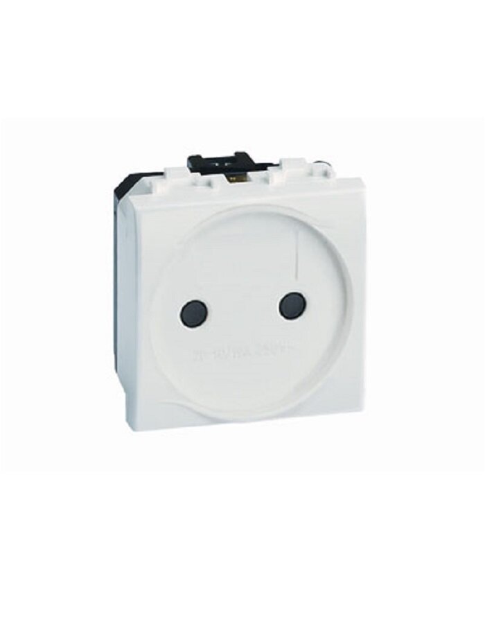 Розетка электрическая DKC 76483B, пластик, белая, 1 гнездо, защита IP20
