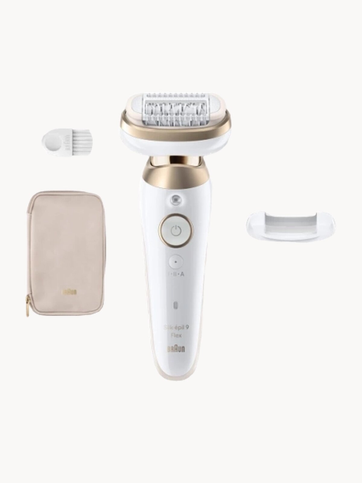 Эпилятор Braun Silk-épil 9 Flex 9-011 3D, для сухой и влажной эпиляции, 2 насадки, белый/золотой