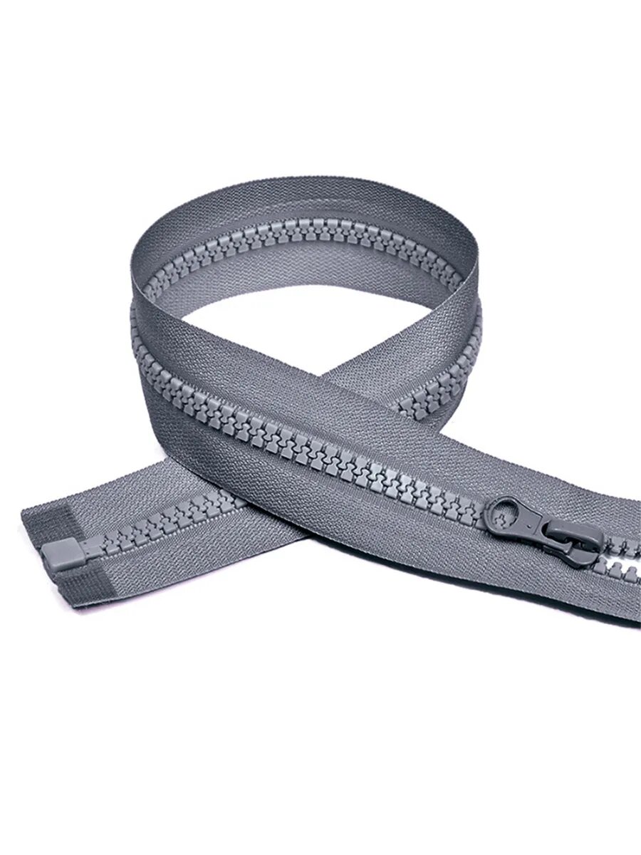 Молния трактор №5 1 замок 75 см серый 50 шт F316