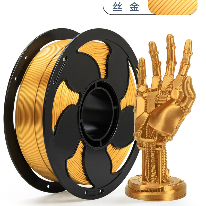 Филамент для 3D-печати Tuosen PLA Silk, однотонный, 1 кг, филамент PLA для 3D-принтера, шелковый золотой