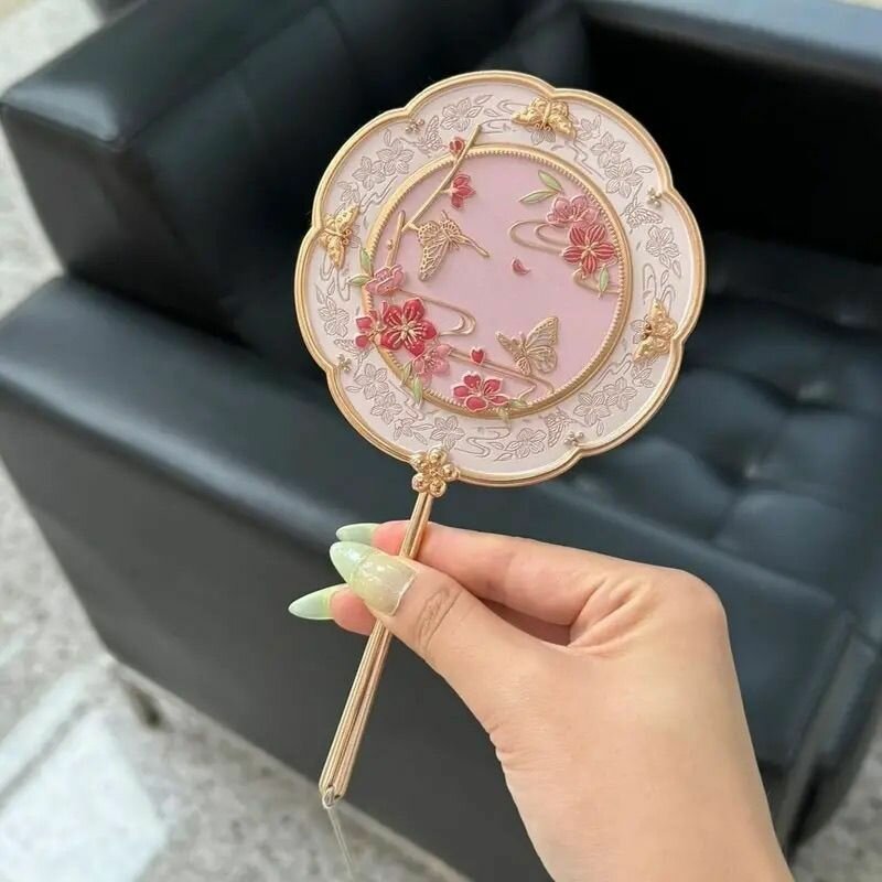 Зеркало для макияжа на заказ Запретный город Портативное зеркало с цветком персика Культурный креативный китайский стиль Ручное зеркало Подарок для путешествий