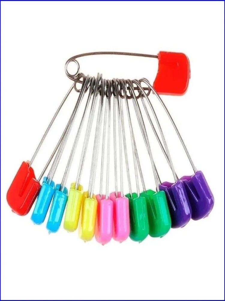 Булавка 5.5 см, 12 шт, цвет: белый