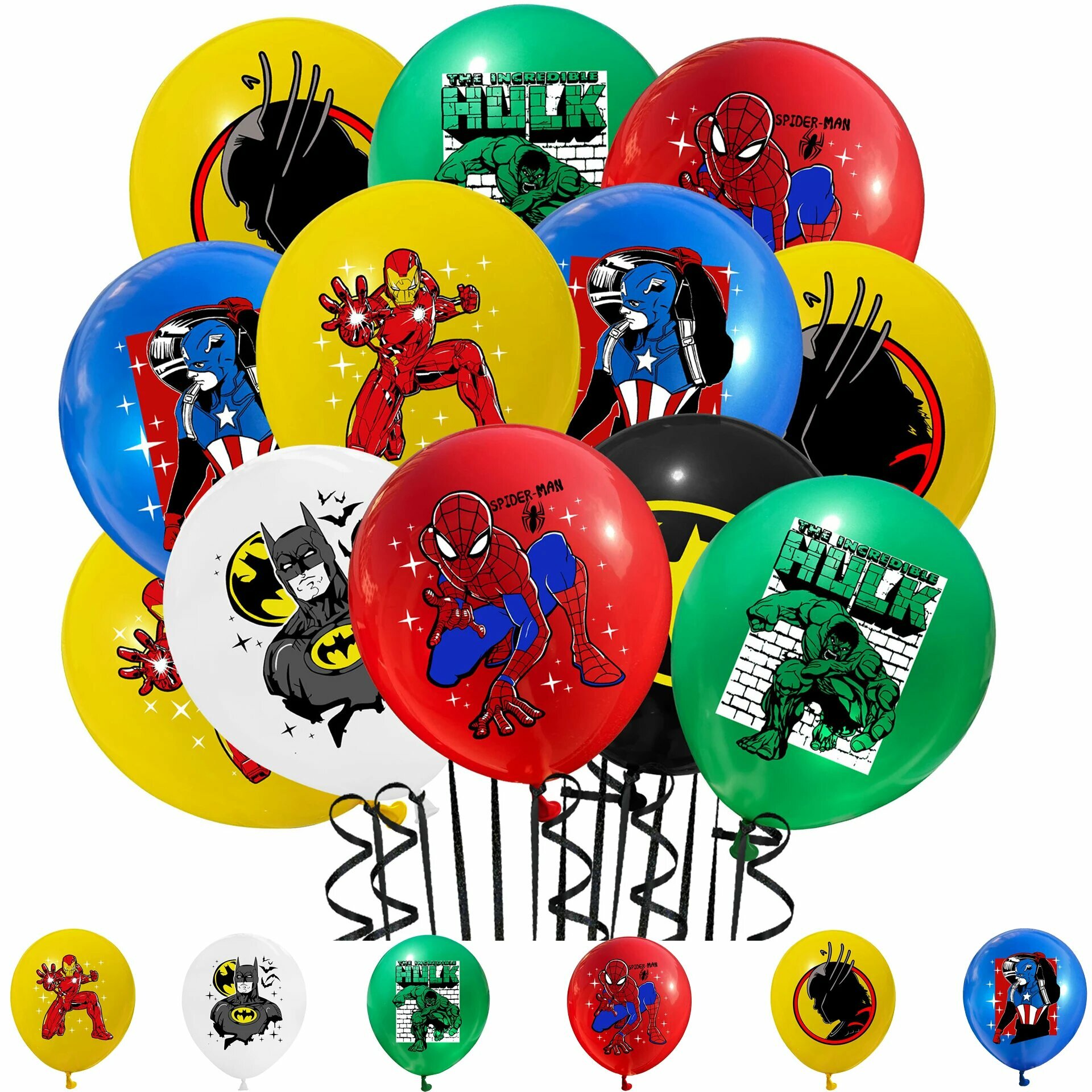 18 шт. 12 дюймов воздушные шары для вечеринки в стиле супергероя, украшения для дня рождения Мстители, латексные шары для детей, товары для дня рождения для мальчиков