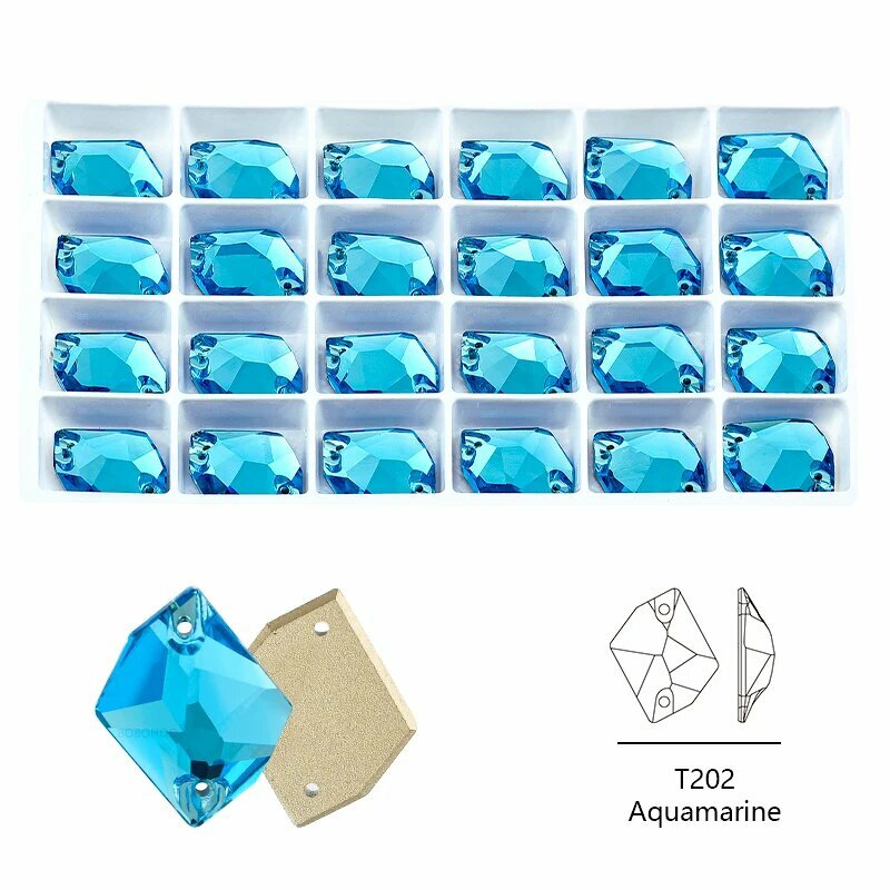 Стразы BOBOHOO Cosmic Glass Crystal AB Moonlight для Синий, 13x17mm--24pcs, T202 Aquamarine