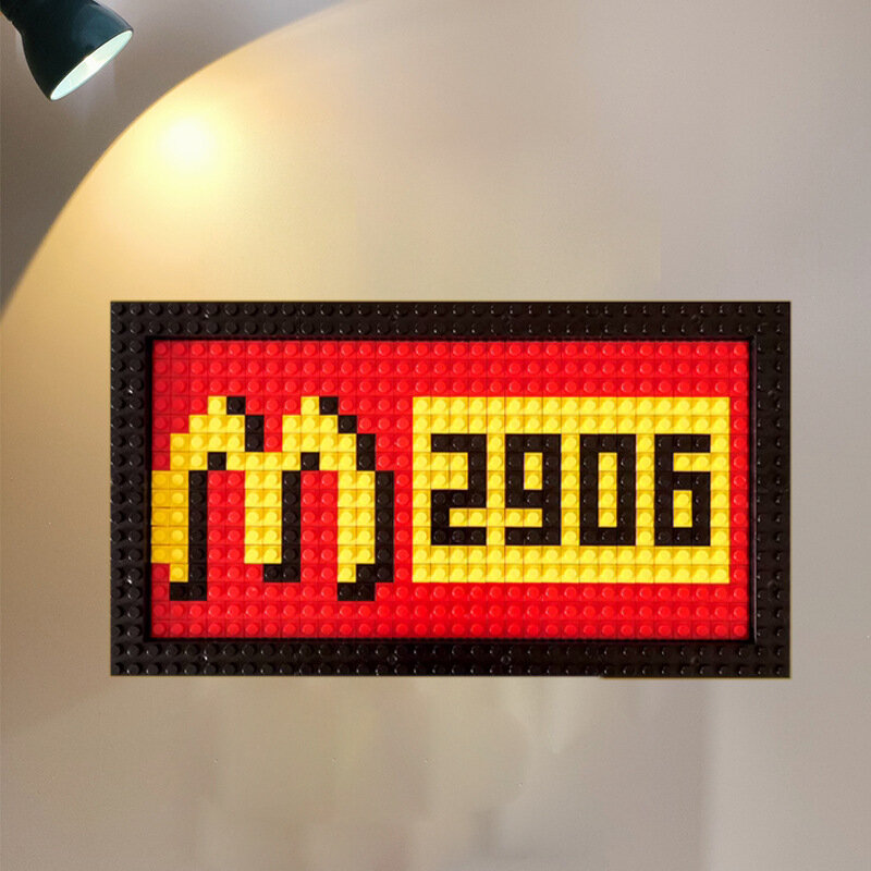 Креативные DIY строительные блоки Марио 3D дверной знак Супер Марио пиксельный логотип декор сборка номерной знак