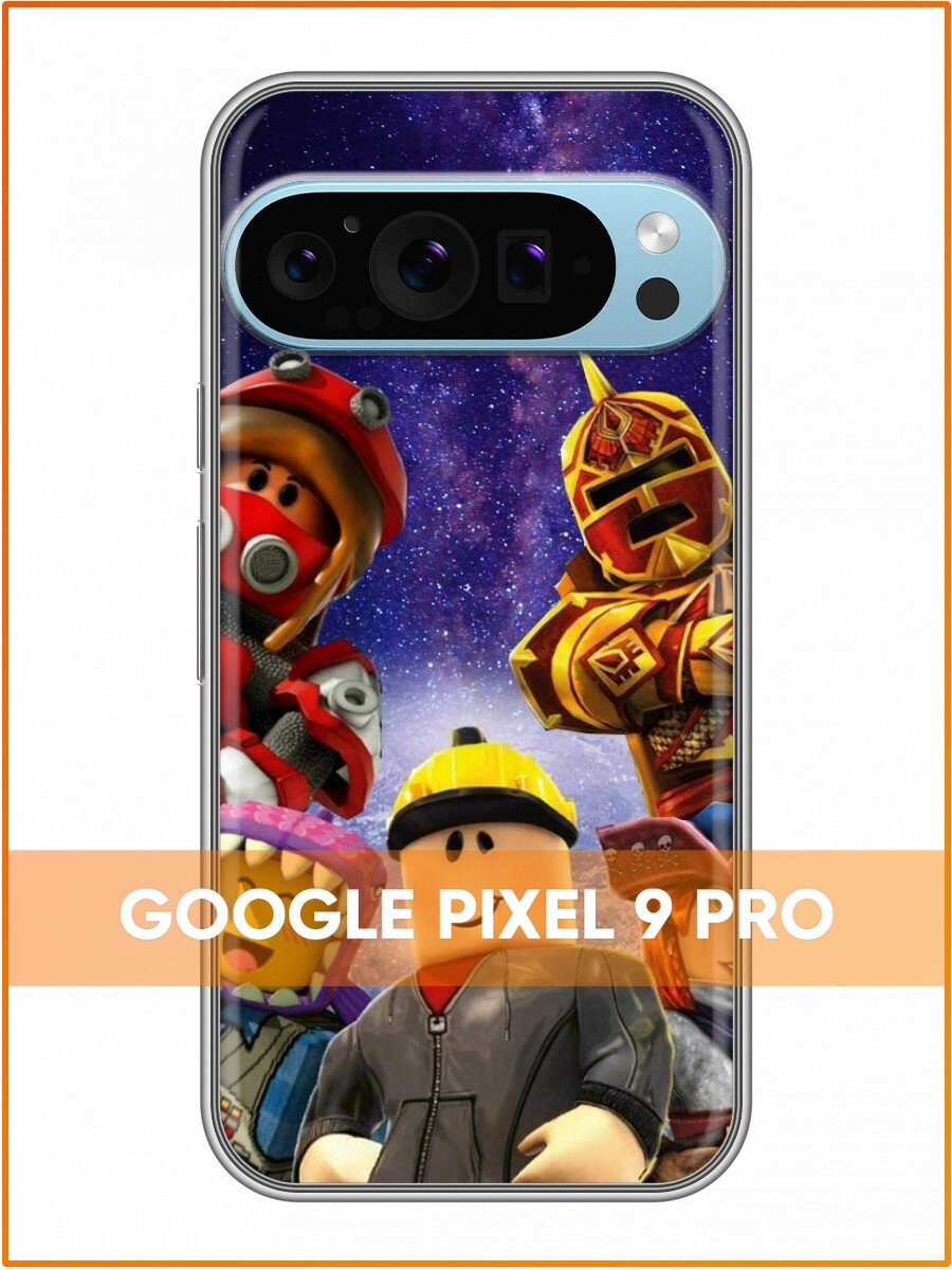 Чехол для Google Pixel 9 Pro с принтом для мальчиков Роблокс фон космоса (Гугл Пиксель 9 Про)