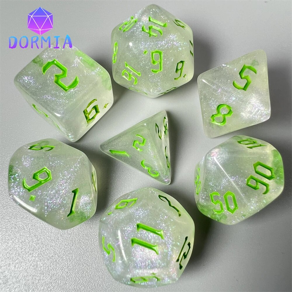 Набор костей Dormia 7 шт. Изумрудный, Цвет: 05