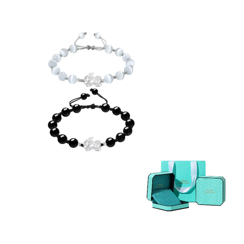 Плетеный браслет, обсидиан