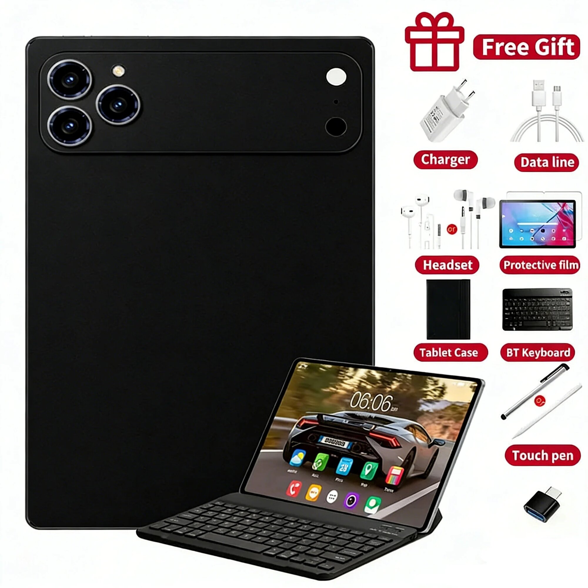 2026 новый планшетный ПК Pad 17 Pro Max, 11 дюймов, 24 ГБ + 2 ТБ, планшеты, Android 16, планшетный ПК Snapdragon8Gen3, 20000 мАч, 5G, мини-ПК с двумя SIM-картами