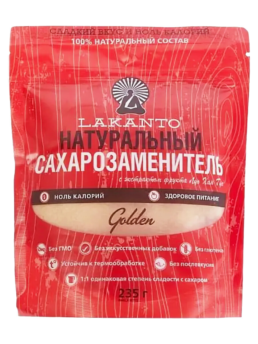 Lakanto Сахарозаменитель натуральный Golden с экстрактом фрукта Луо Хан Гуо, 235 г