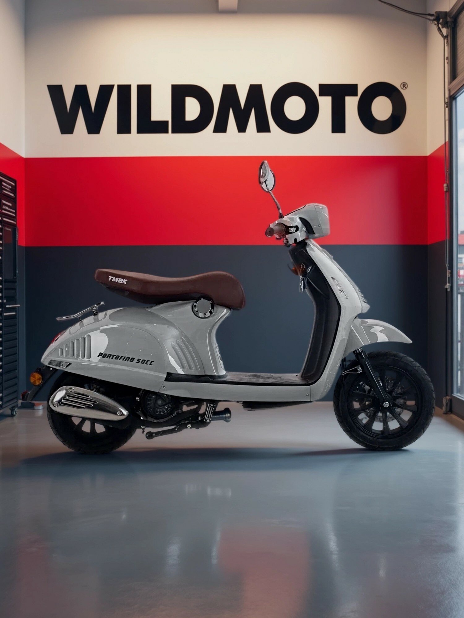 Скутер TMBK "PORTOFINO", с электростартером, документы на 49cc, 150 кг, 80 км/ч не требует регистрации