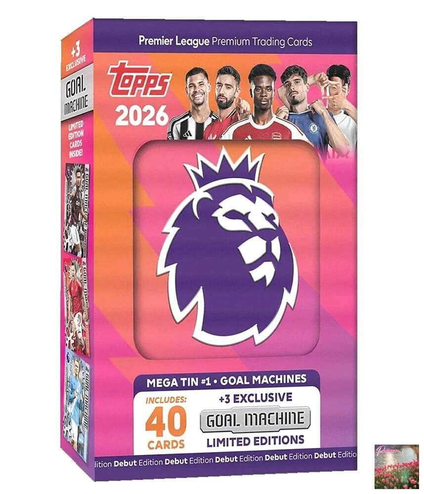 Premier League 2026 Debut Edition Mega Tin Goal Machines Футбольная карточка