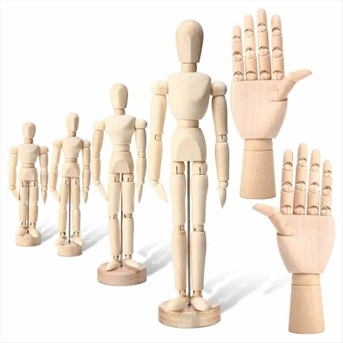6 Шт. В Упаковке, Деревянные Манекены Для Рисования, Модель Фигуры 4,5/5,5/8/12 Дюймов