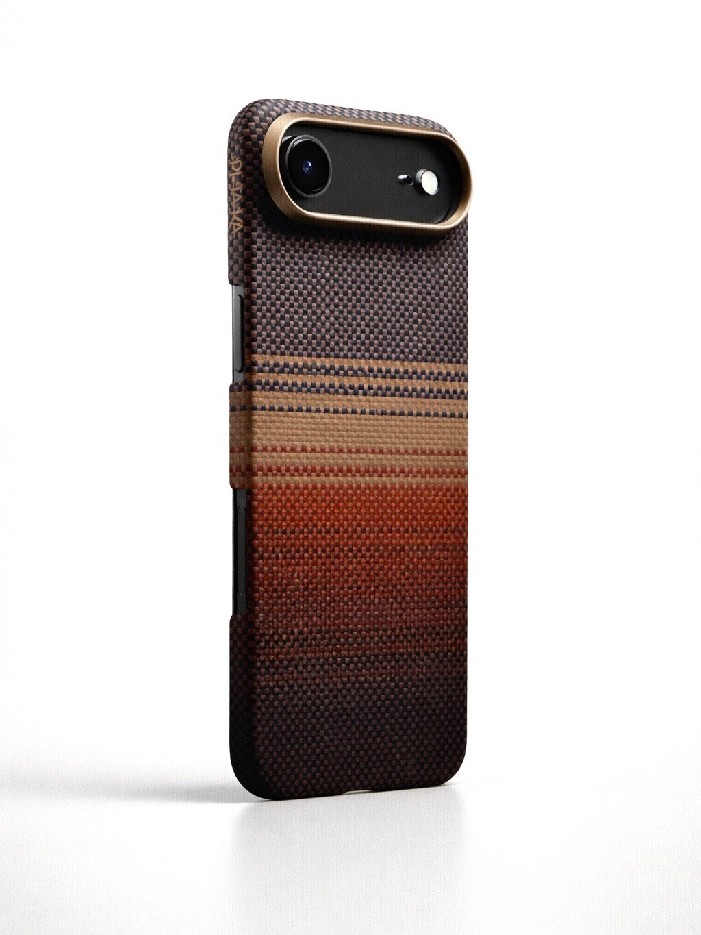 Чехол для iPhone Air из натурального карбона, ультратонкий, оранжевый градиент, поддержка беспроводной зарядки