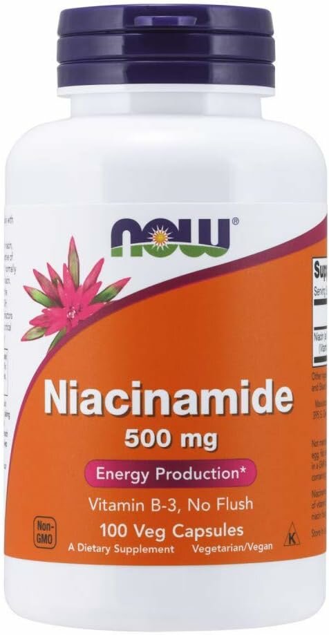 NOW Niacinamide 500 mg 100 veg capsules (ниацин)