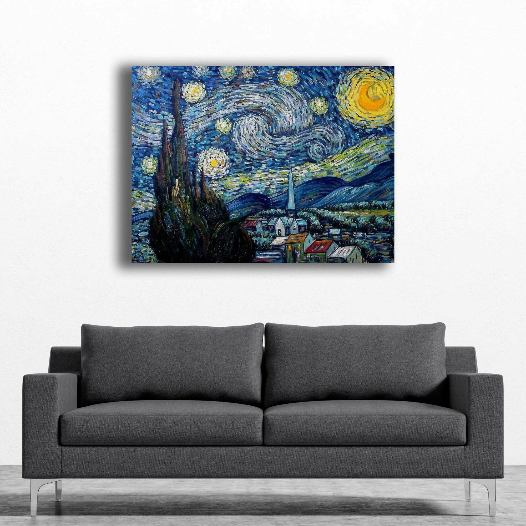 Картина на холсте Звездная ночь Винсент Ван Гог 40*60