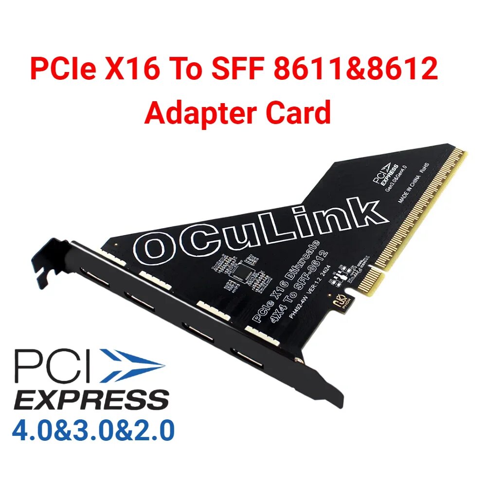 Адаптер PCIe X16 to SFF 8611/8612 OCuLink
