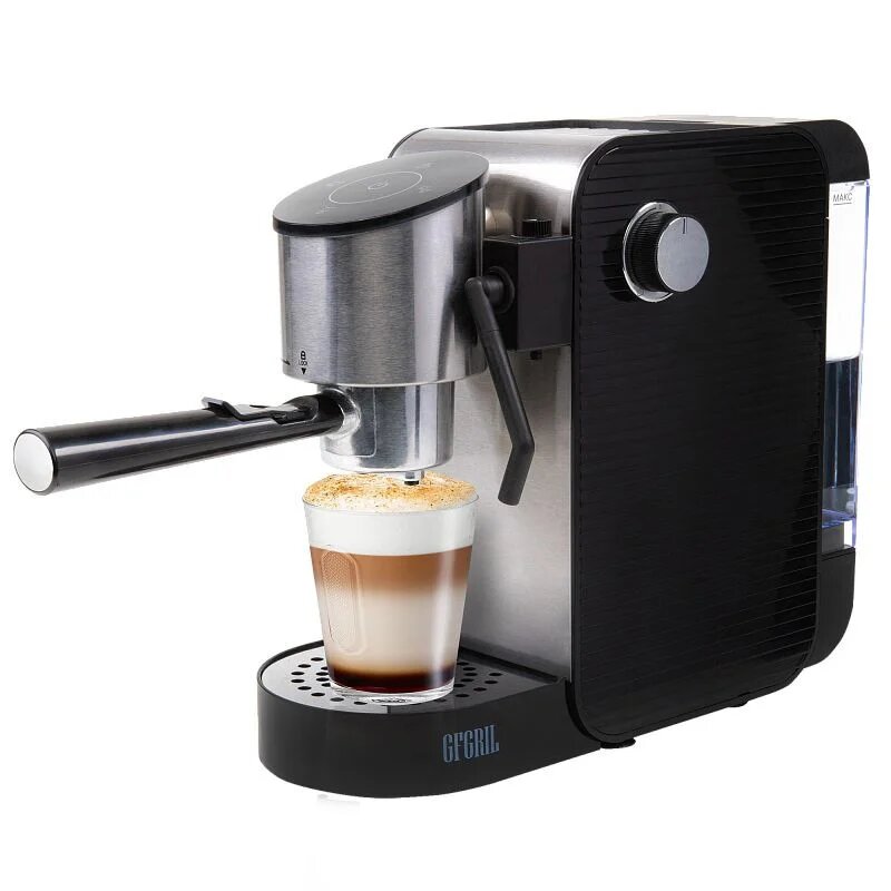Рожковая кофеварка GFgril GFC-C500, 1400 Вт, капучинатор автоматический, молотый/капсулы Nespresso Original