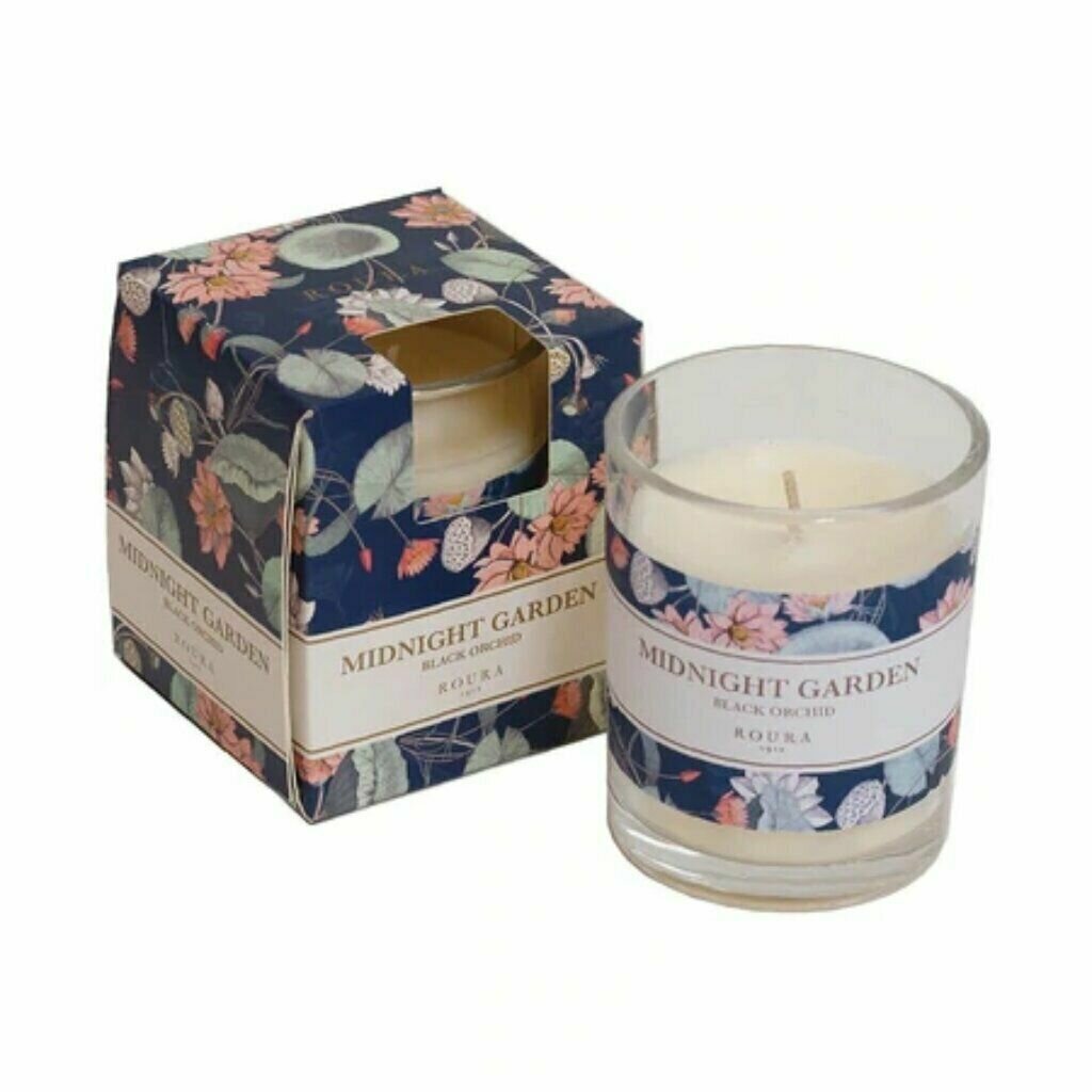 Свеча ароматическая в стакане Полуночный сад ROURA