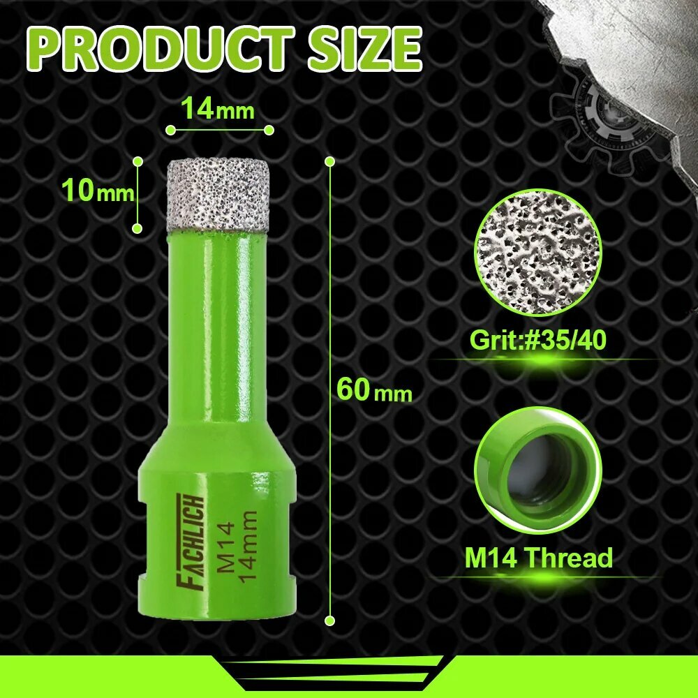 Сверла-коронки FACHLICH 6-150 мм для сухого сверления 2pcs, 14mm