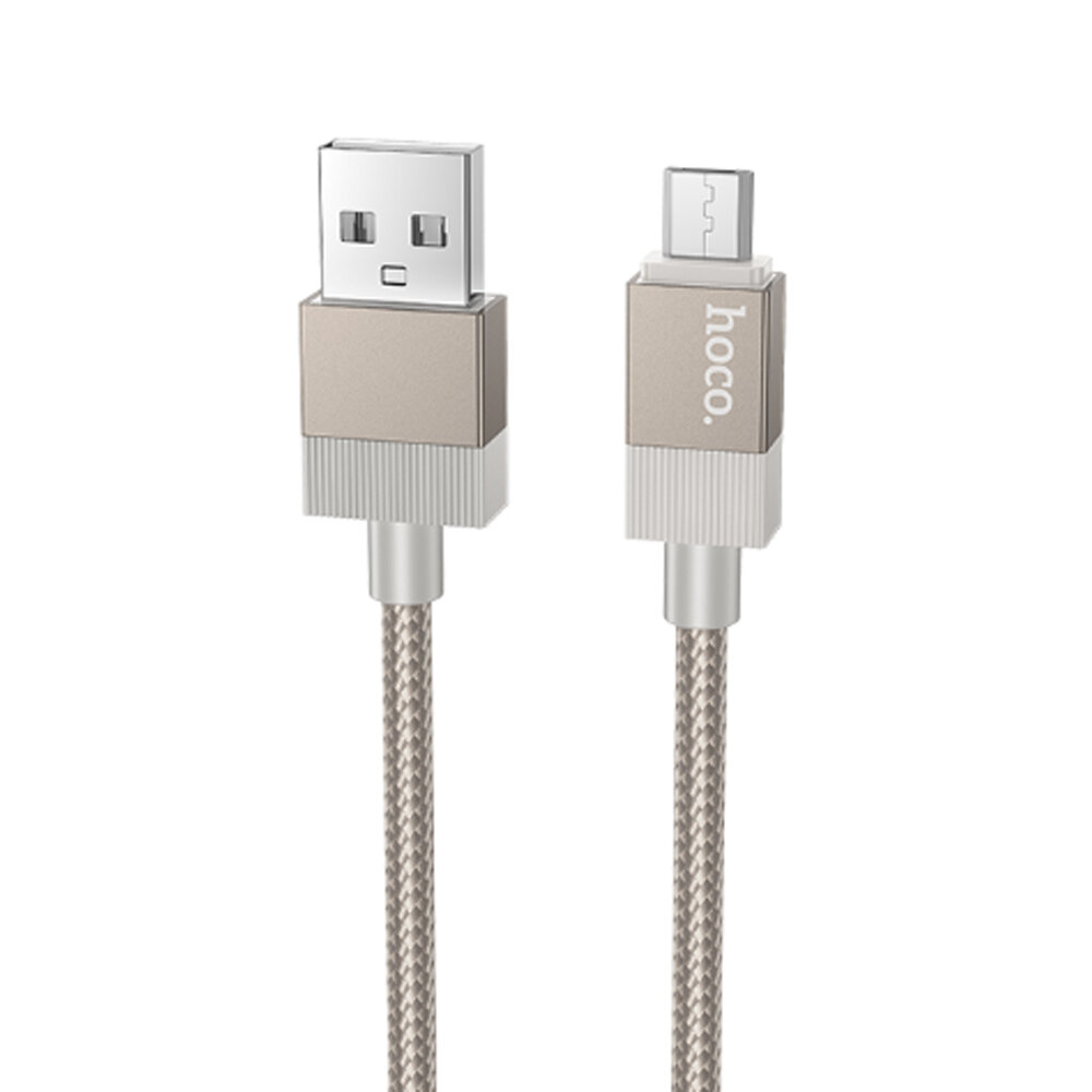 Кабель USB - микро USB "HOCO X110 Honorific" 1м, нейлон, 2.4А, цвет: золотой