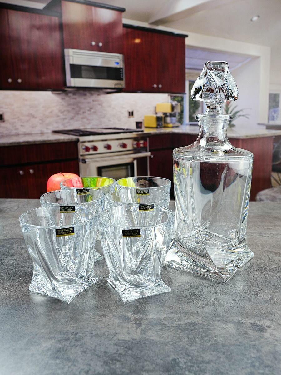 Набор для виски Crystalite Bohemia "Quadro", 7 предметов
