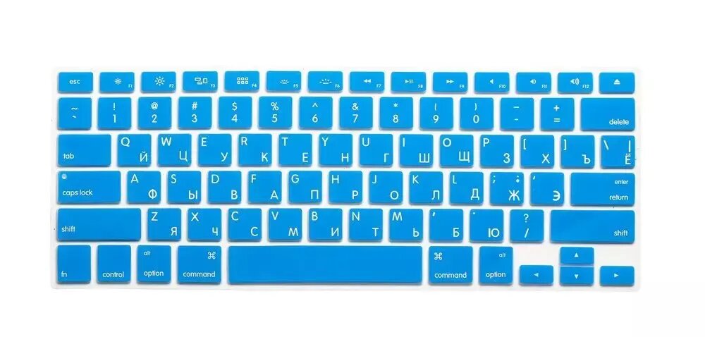 Силиконовая клавиатура для Macbook Air Pro Retina, Lake blue