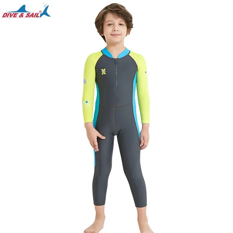 Детский гидрокостюм DIVE&SAIL UPF50+ из лайкры М, Grey for Boys